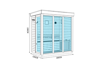 Single Bench Modern Box Outdoor Sauna – Steam Saunas